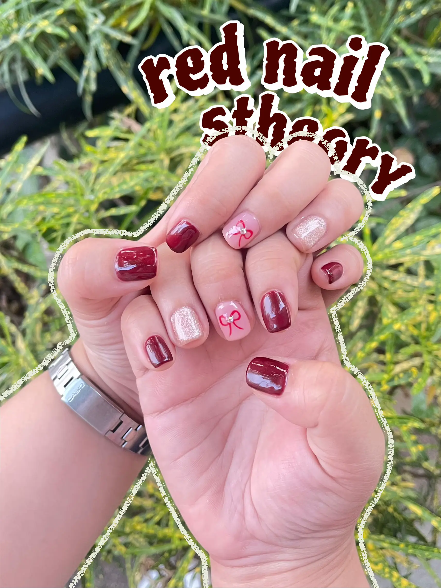 red nail theory 🍒 | แกลเลอรีที่โพสต์โดย Aomlin | Lemon8