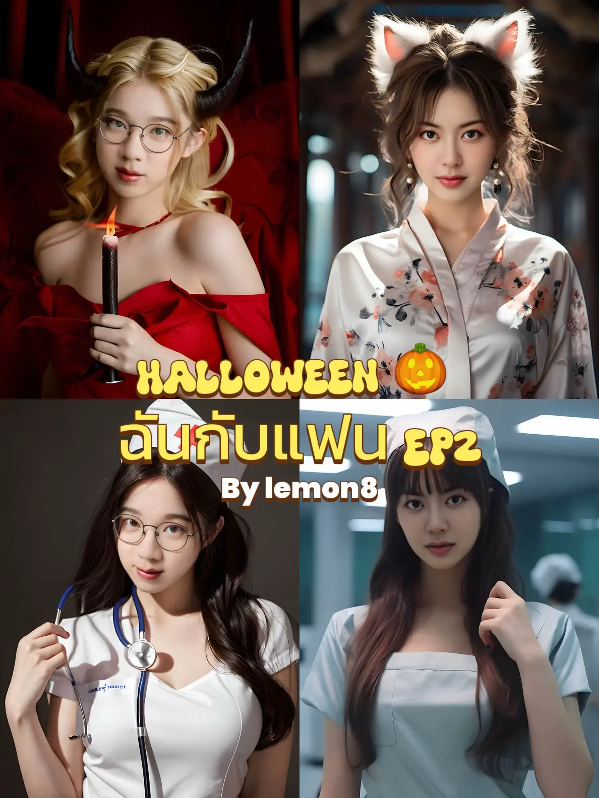 Halloween costume 🎃 โปรไฟล์เลม่อนผีน้อยฉันกับแฟน ep2 👻 | แกลเลอรีที่โพสต์โดย Nan Pavorn | Lemon8