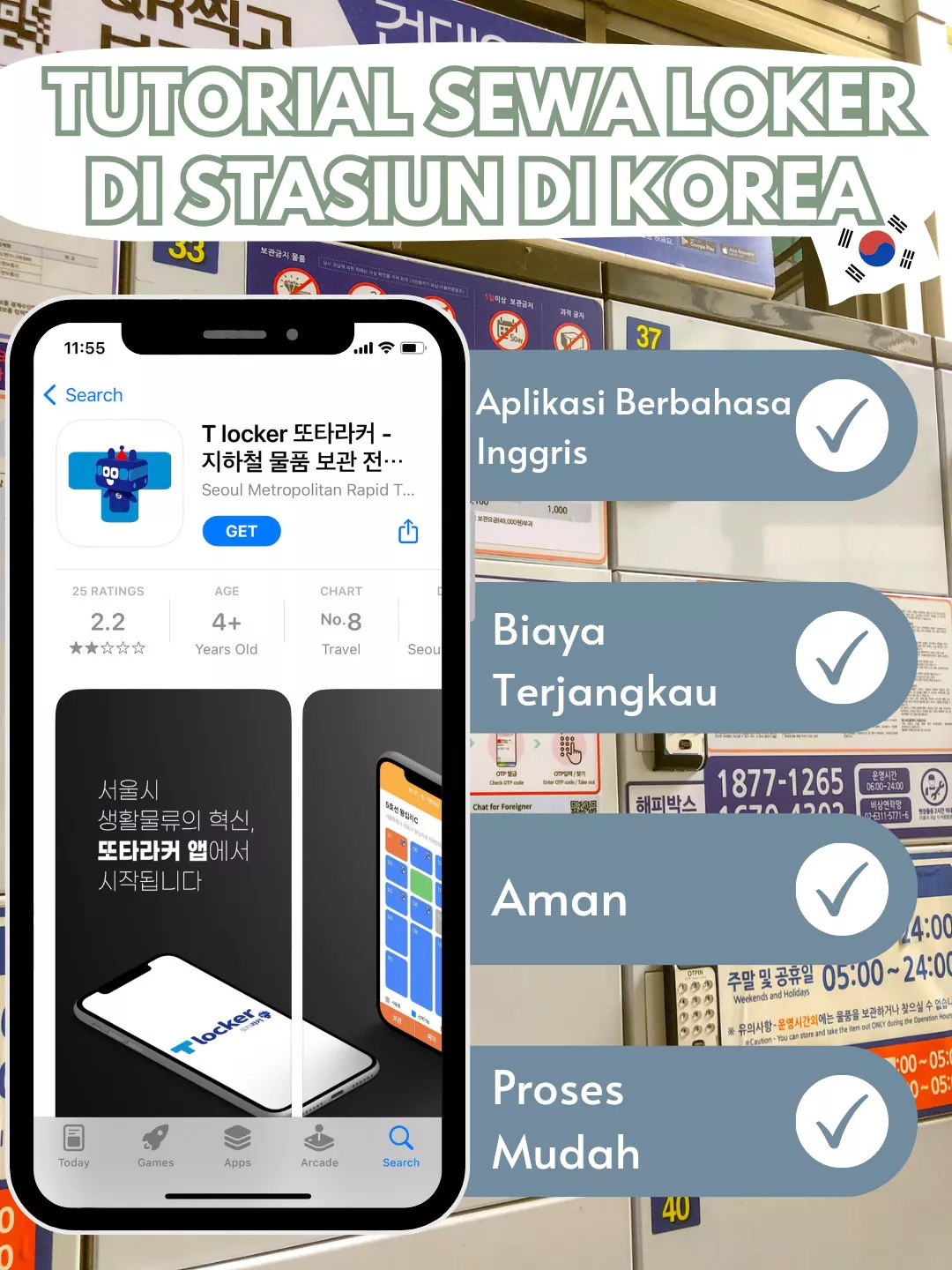 TUTORIAL SEWA LOKER DI STASIUN DI KOREA SELATAN🇰🇷 | Galeri diposting ...