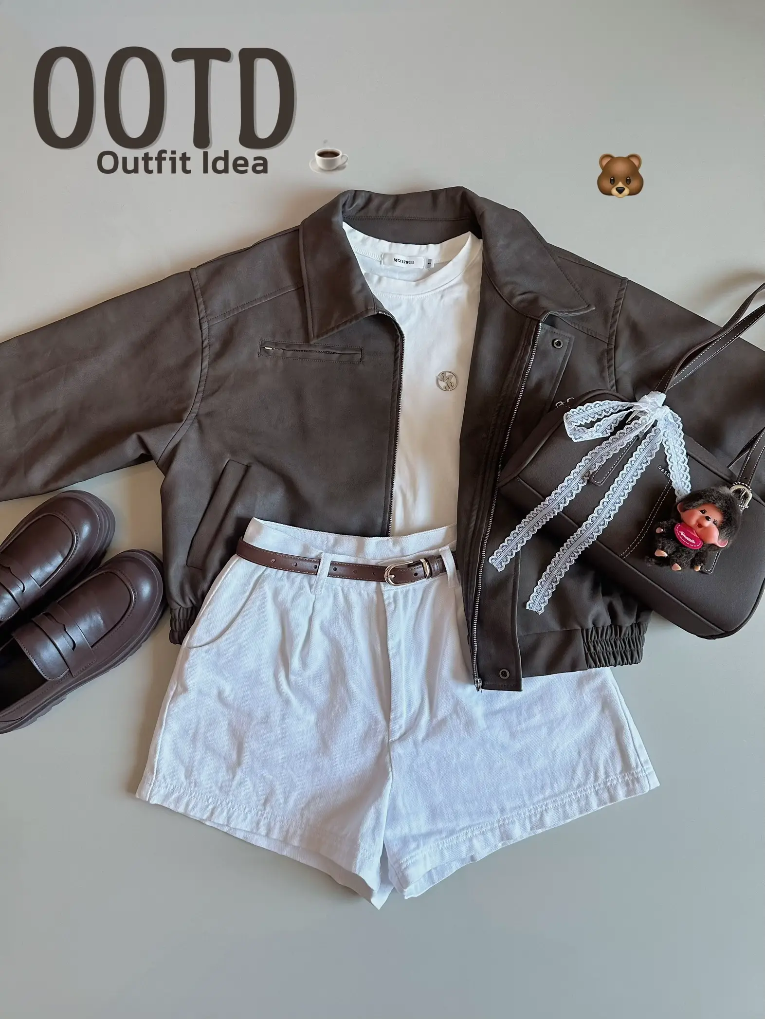 OOTD I แมทช์ลุคเสื้อแจ็คเก็ตหนัง🍂 | แกลเลอรีที่โพสต์โดย J_ style🍒 | Lemon8