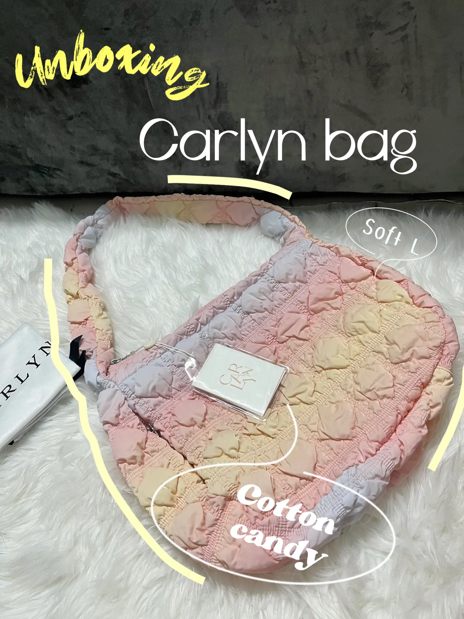 Unboxing Carlyn bag soft L รุ่นใหม่ สี Cotton candy | แกลเลอรีที่โพสต์ ...