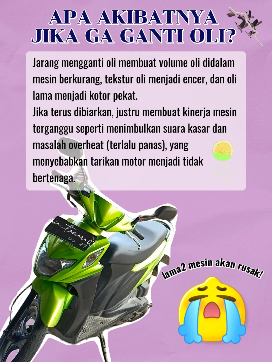 NGAPAIN GANTI OLI? BUANG" DUIT !#NyamanBerkendara | Galeri diposting oleh Mia_tamara03 | Lemon8