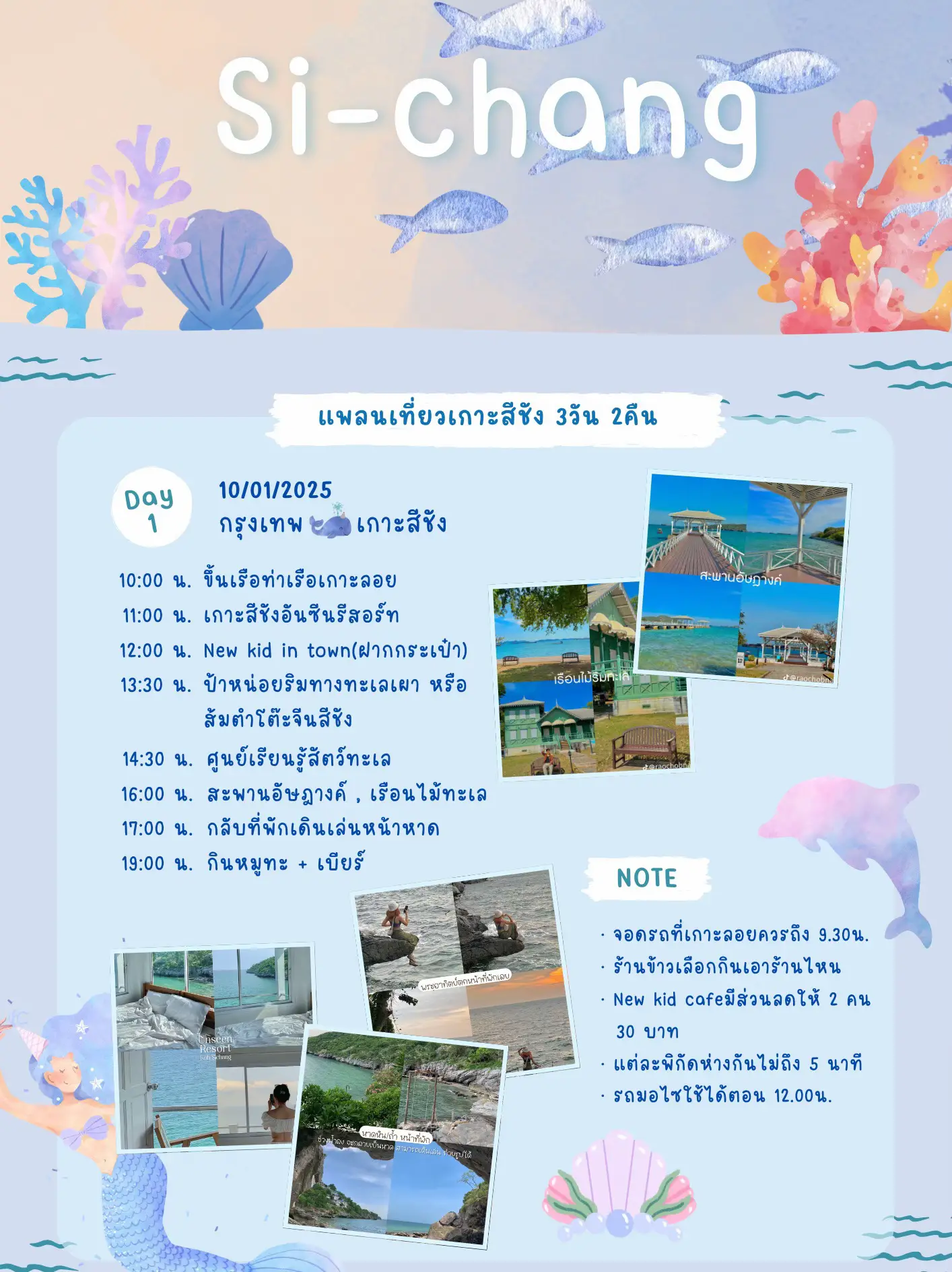 เกาะสีชังเที่ยวไหนดี ? 🌊🐚🪸🌴 | แกลเลอรีที่โพสต์โดย Nara.gam | Lemon8
