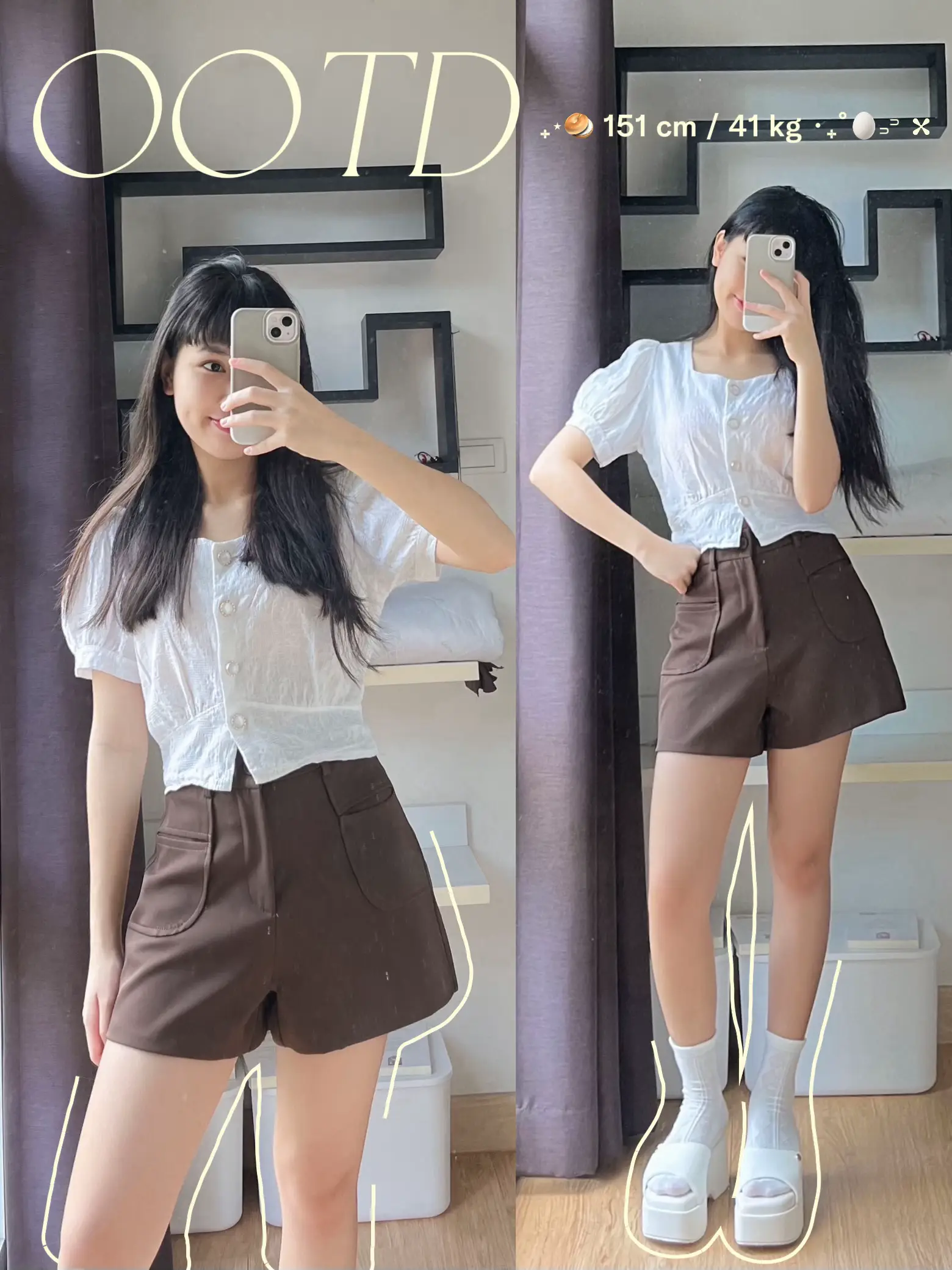 ₊⋆🥯OOTD 150cm ♡🪵‧₊˚แต่งตัวชิวๆง่ายๆแต่น่ารัก☁️ | แกลเลอรีที่โพสต์โดย Boxofsher 🥨 | Lemon8