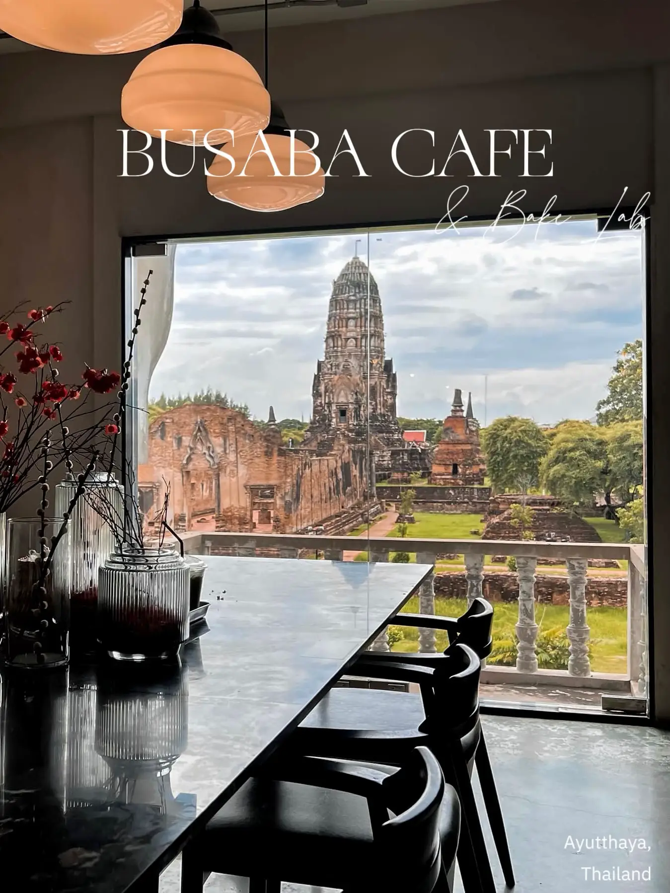 Busaba Cafe & Bake Lab : วิววัดราชบูรณะ 🍩 | แกลเลอรีที่โพสต์โดย ffahwanutt | Lemon8