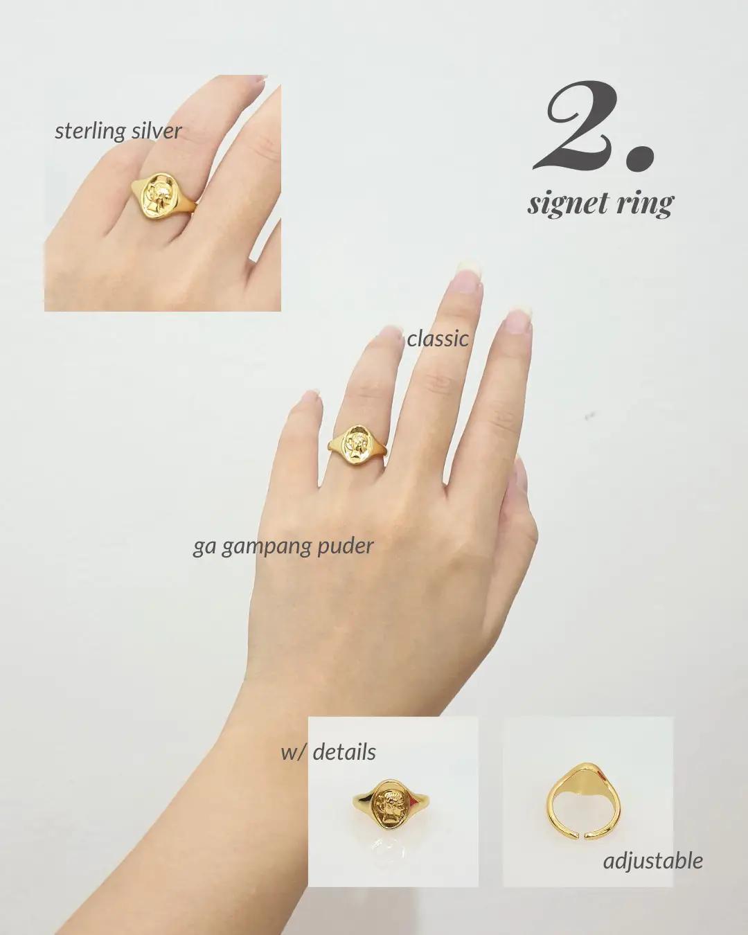 My daily rings! all Adjustable, and under 150k😉 | แกลเลอรีที่โพสต์โดย Odelia Catalina | Lemon8