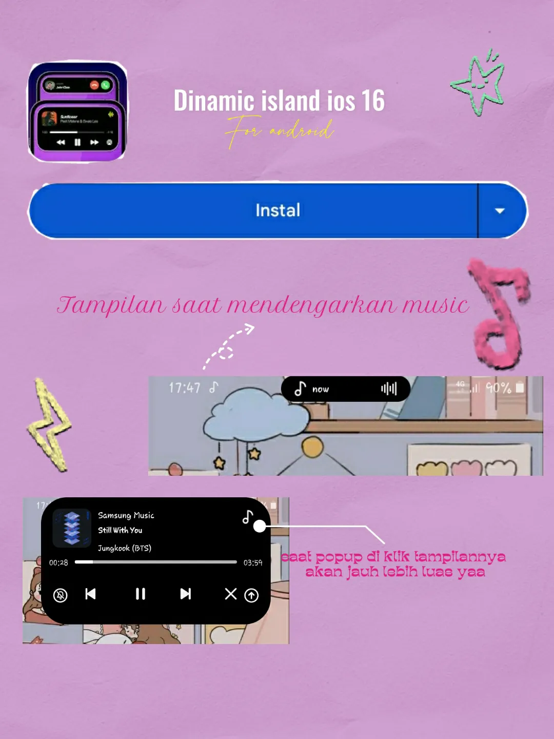 Dinamic island ios 16 for android | Galeri diposting oleh 🌻CallmeAy | Lemon8