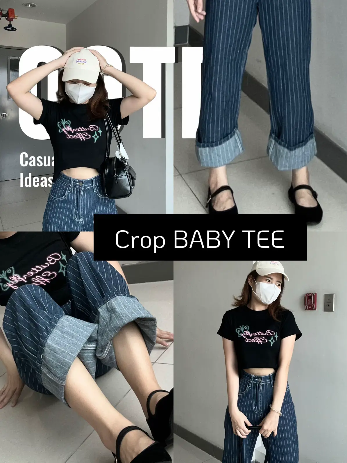#Ootd Crop BABY TEE แมทช์กับ รองเท้าmary jane | แกลเลอรีที่โพสต์โดย ...