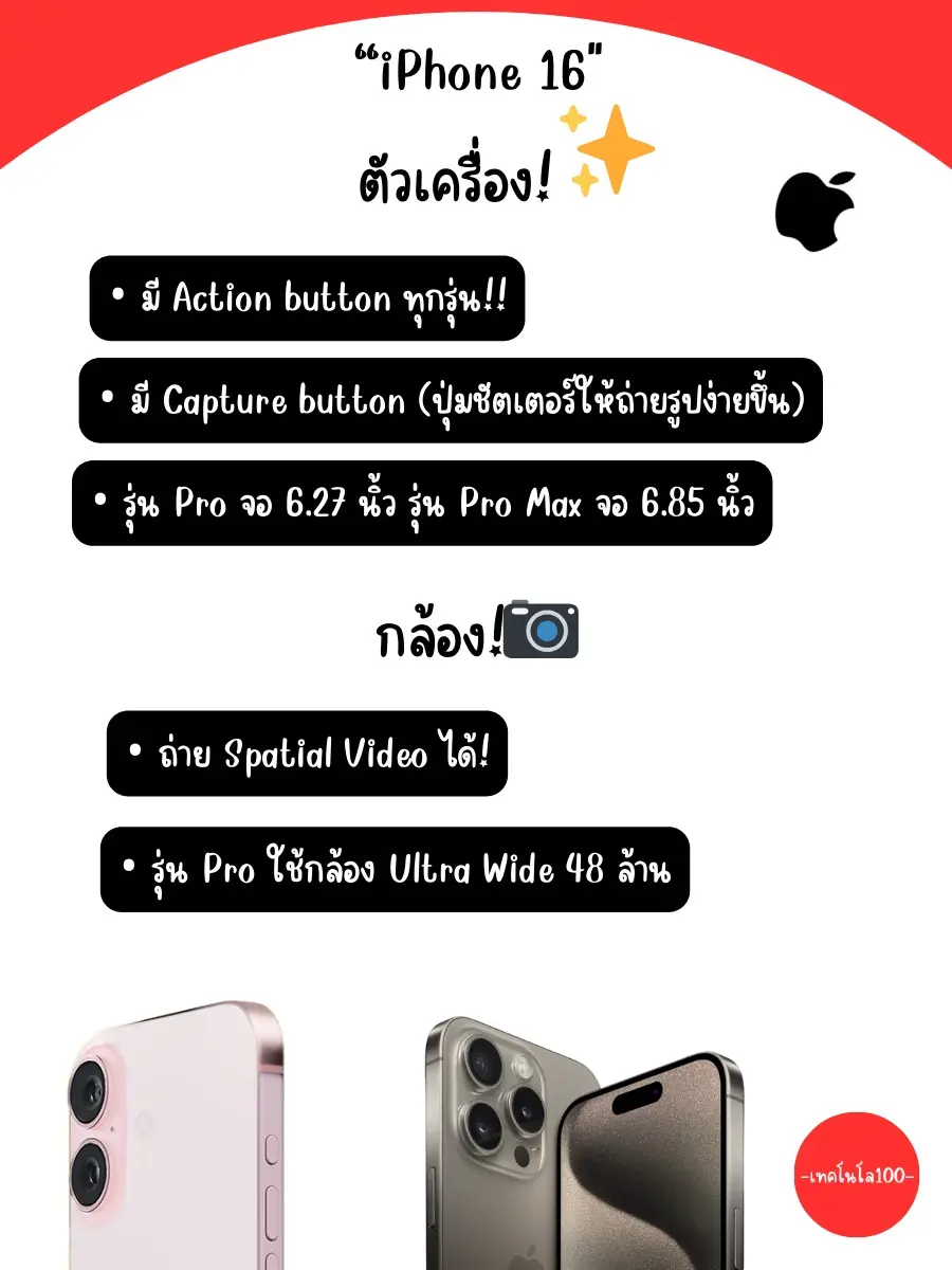 สรุปข่าวลือ iPhone 16 ล่าสุด!! | แกลเลอรีที่โพสต์โดย เทคโนโล100 | Lemon8