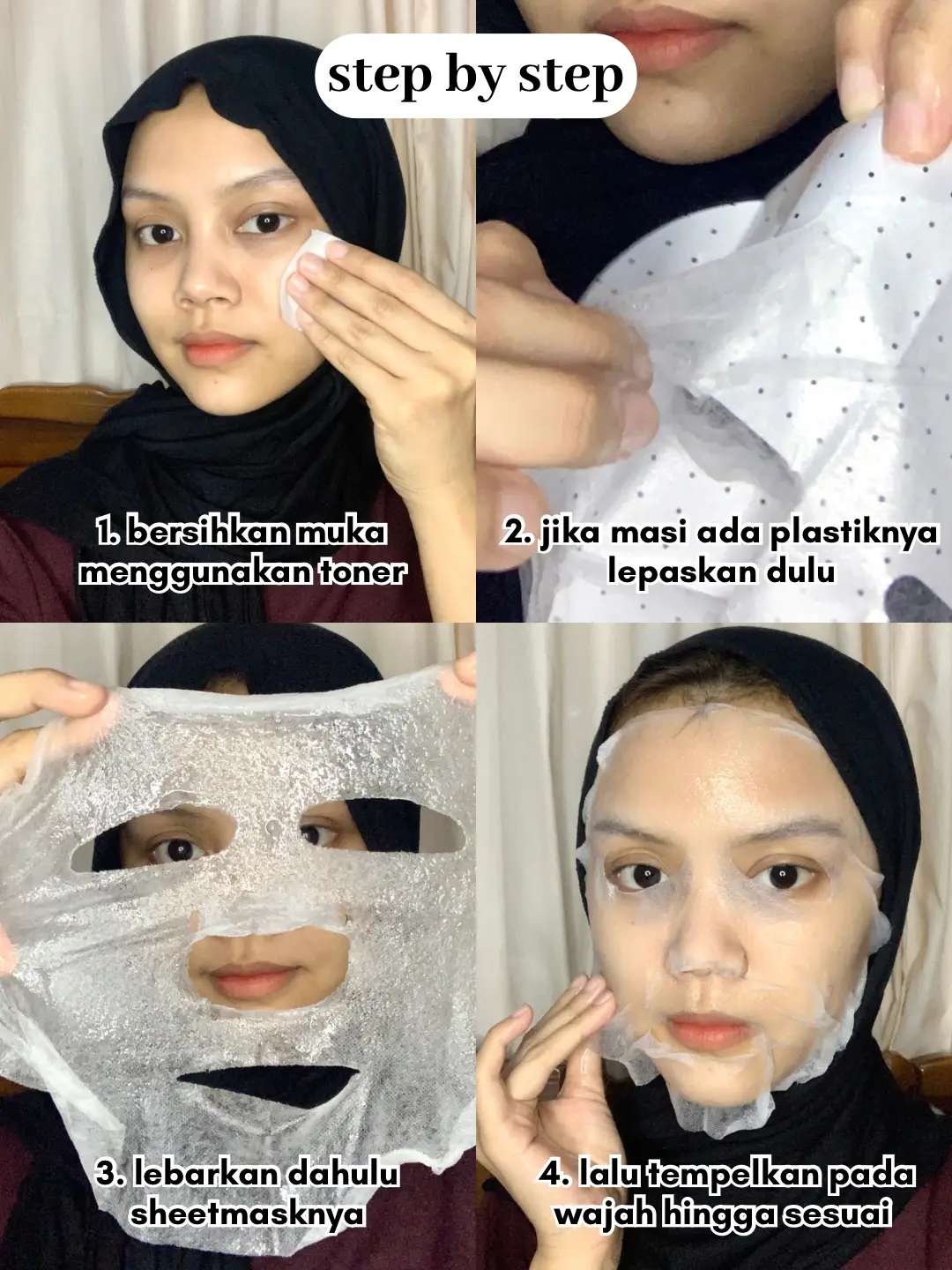 cara pakai sheet mask agar lebih nampol🙌🏻 | Galeri diposting oleh Rahma ...