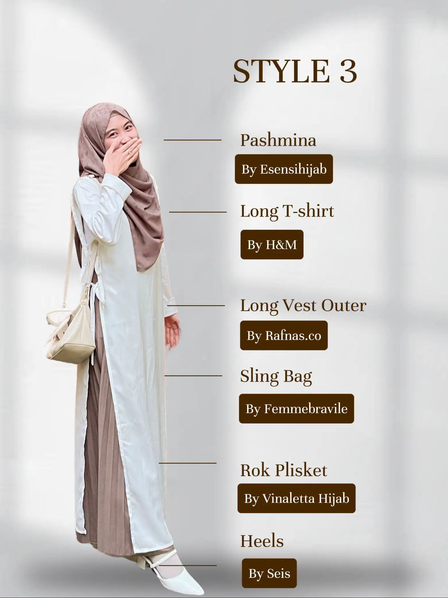 TOP 3 MY FAVORITE EARTHTONE OOTD | SYAR'I STYLE | Galeri diposting oleh Luthvia🕊️ | Lemon8