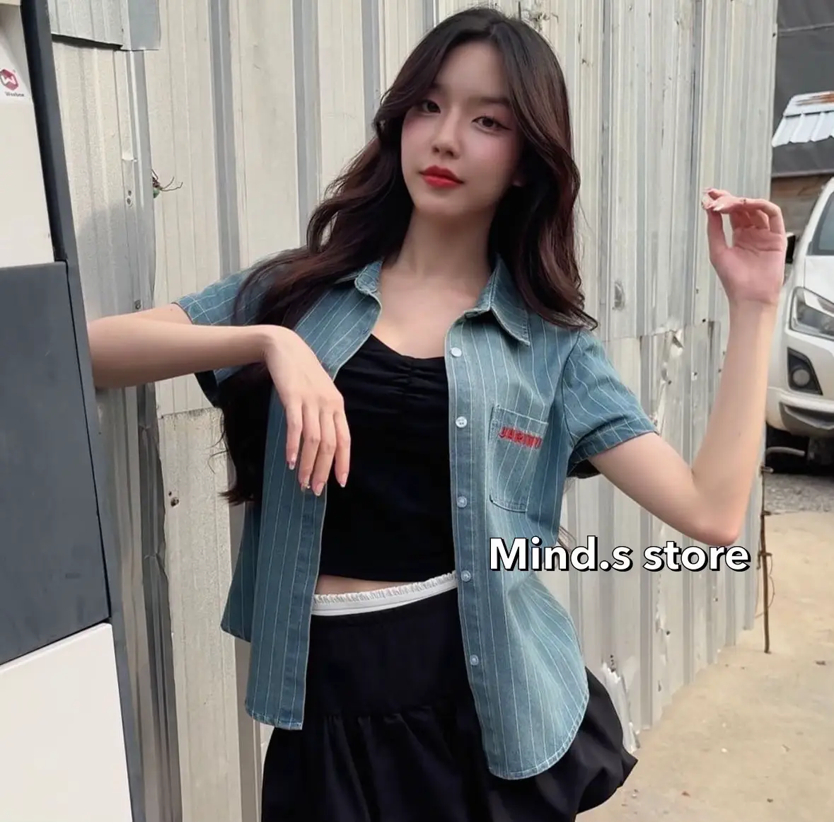 Ootd แนะนำเสื้อยีนส์ที่จริงใจ! 🫐💘 | แกลเลอรีที่โพสต์โดย Mind.s store | Lemon8