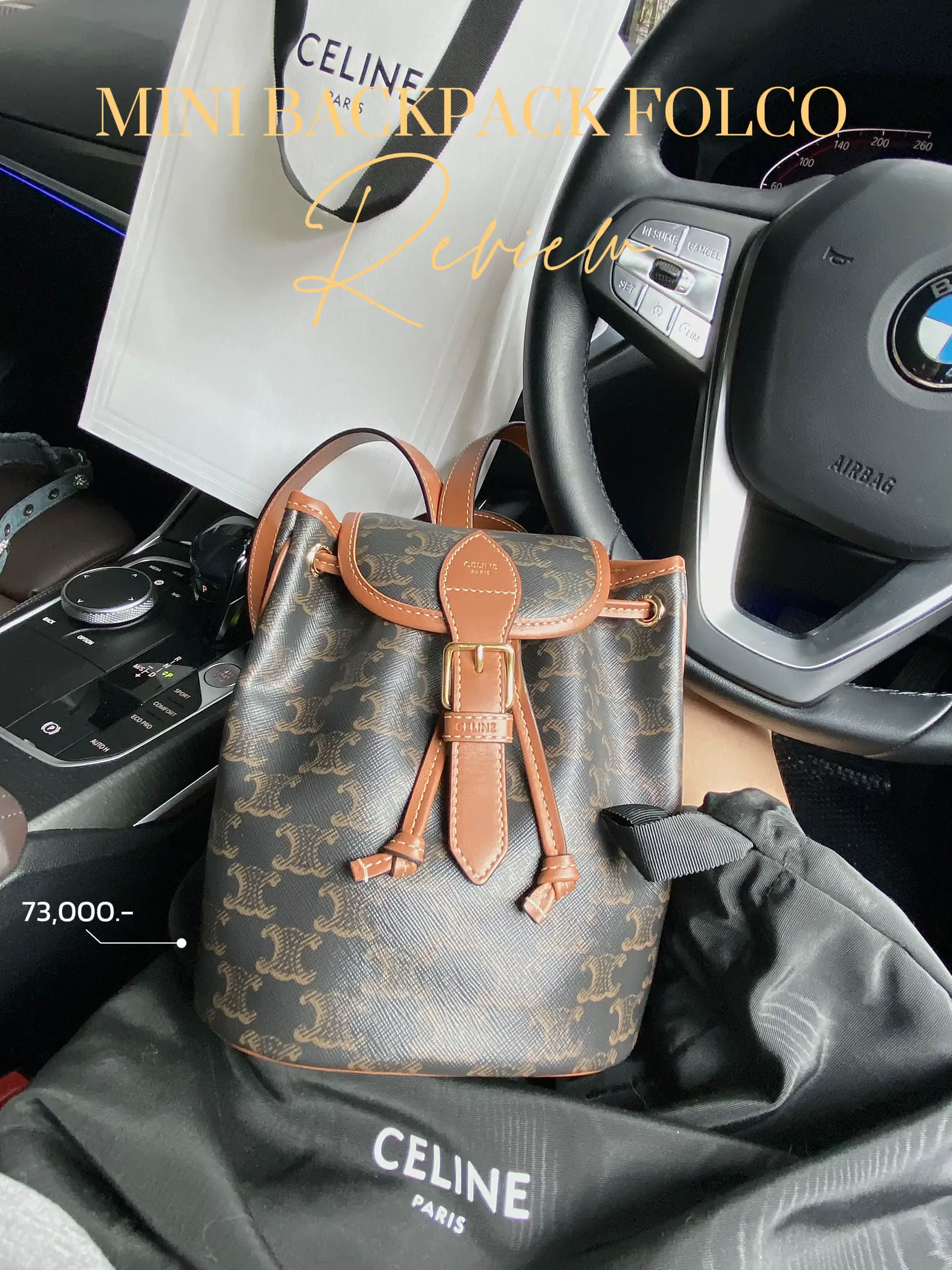 รีวิว CELINE MINI BACKPACK FOLCO 🫰🏻 | แกลเลอรีที่โพสต์โดย ' ᴾᴿᵂ🍦 | Lemon8