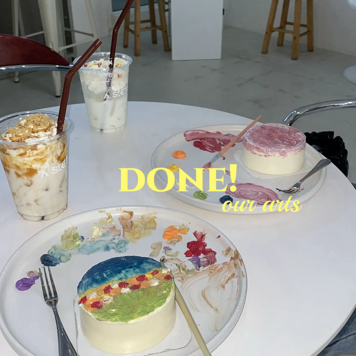 a sketch cafe /udomsuk (paint cake)⭐️🧁 | แกลเลอรีที่โพสต์โดย helloolleh | Lemon8