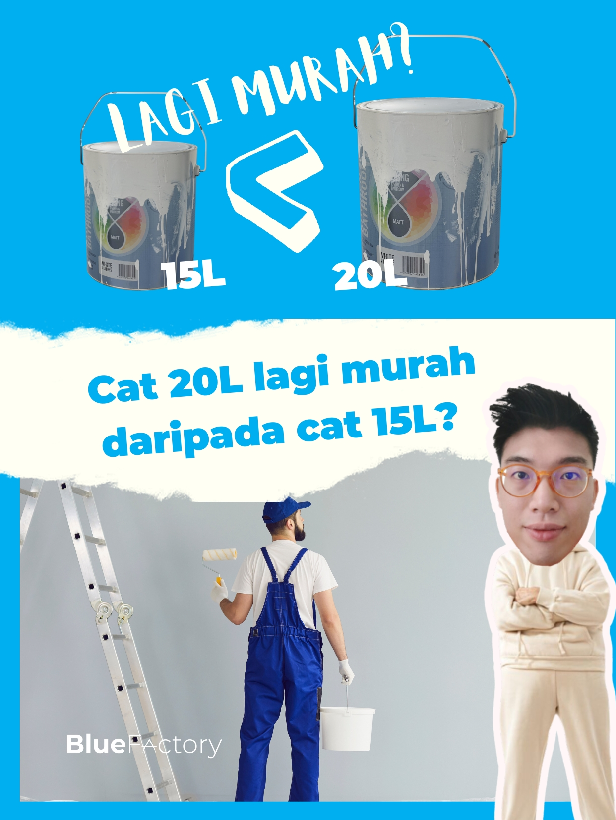 Cat 20L murah daripada cat 15L? 😱 | Video diterbitkan oleh Bang Jayden | Lemon8