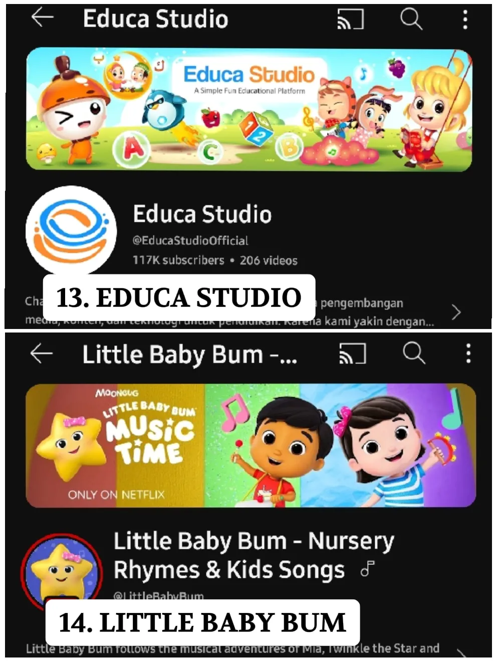18 Chanel YouTube Pendidikan Untuk anak - anak | Galeri disiarkan oleh ...