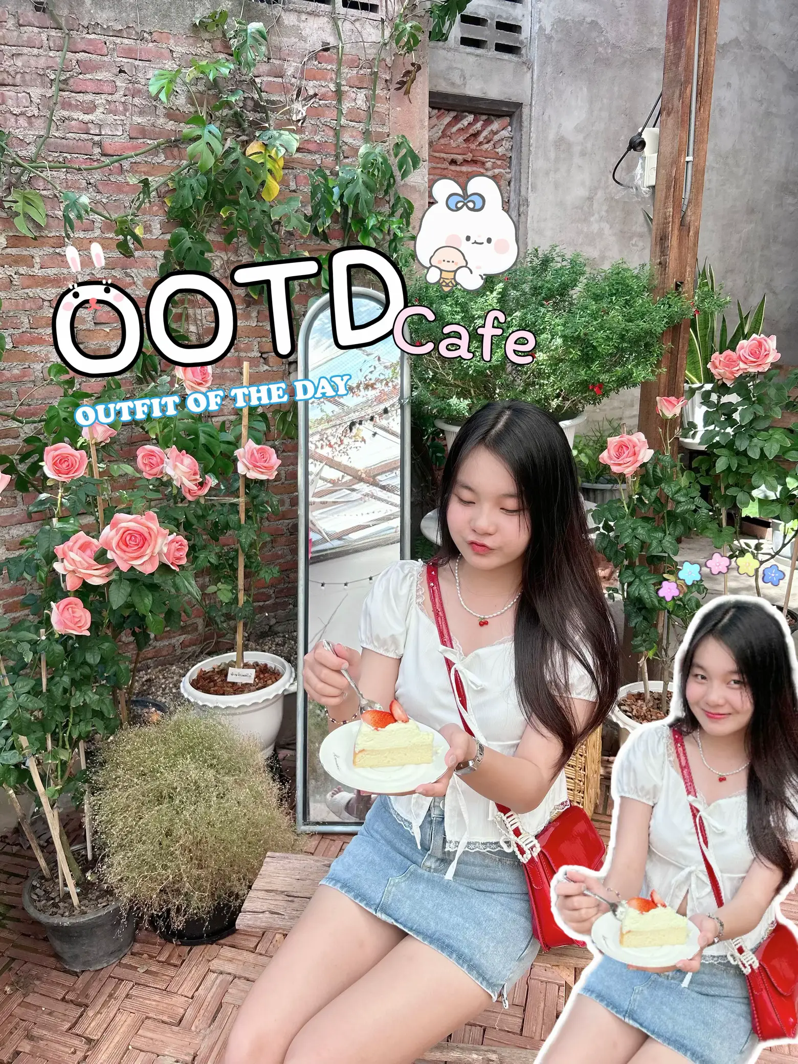 OOTD : Cafe แต่งตัวไปคาเฟ่ 💭🍒 | แกลเลอรีที่โพสต์โดย iicepsl | Lemon8