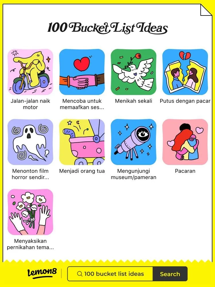 Yuk, cek 100 ide bucket list! | แกลเลอรีที่โพสต์โดย masak di rumah | Lemon8