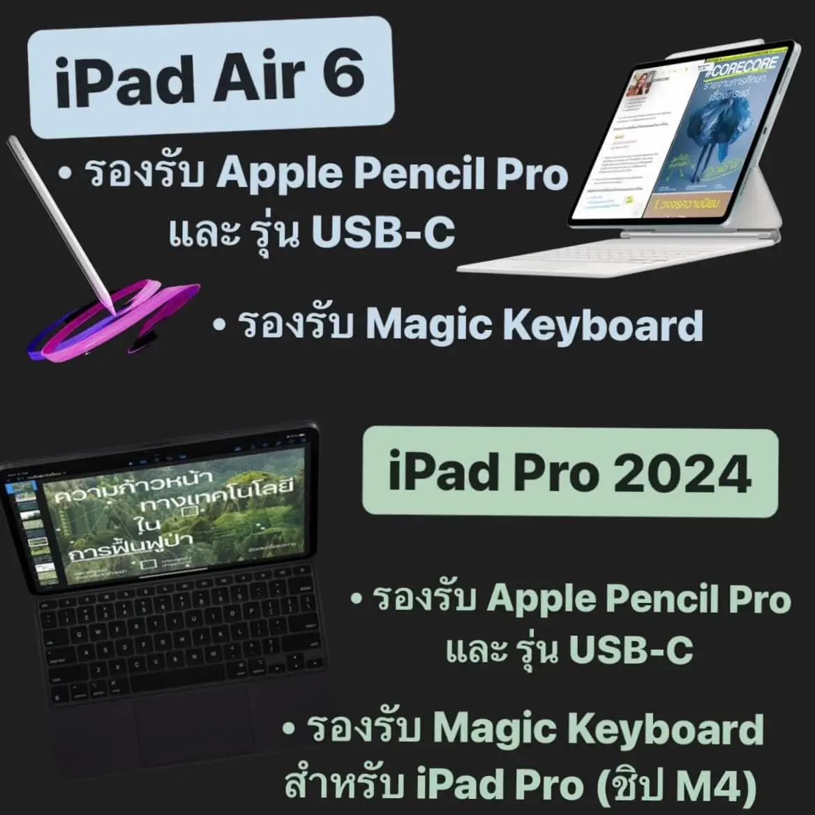 คัมแบคแล้ว! iPad Air 6 & iPad Pro 2024 | แกลเลอรีที่โพสต์โดย punpromotion | Lemon8