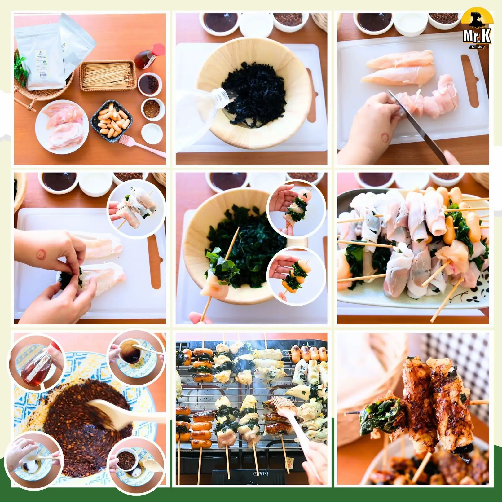 🏕 Mr.K ชวนทำ “วากาเมะเสียบไม้” | แกลเลอรีที่โพสต์โดย Mr.K Kimchi | Lemon8