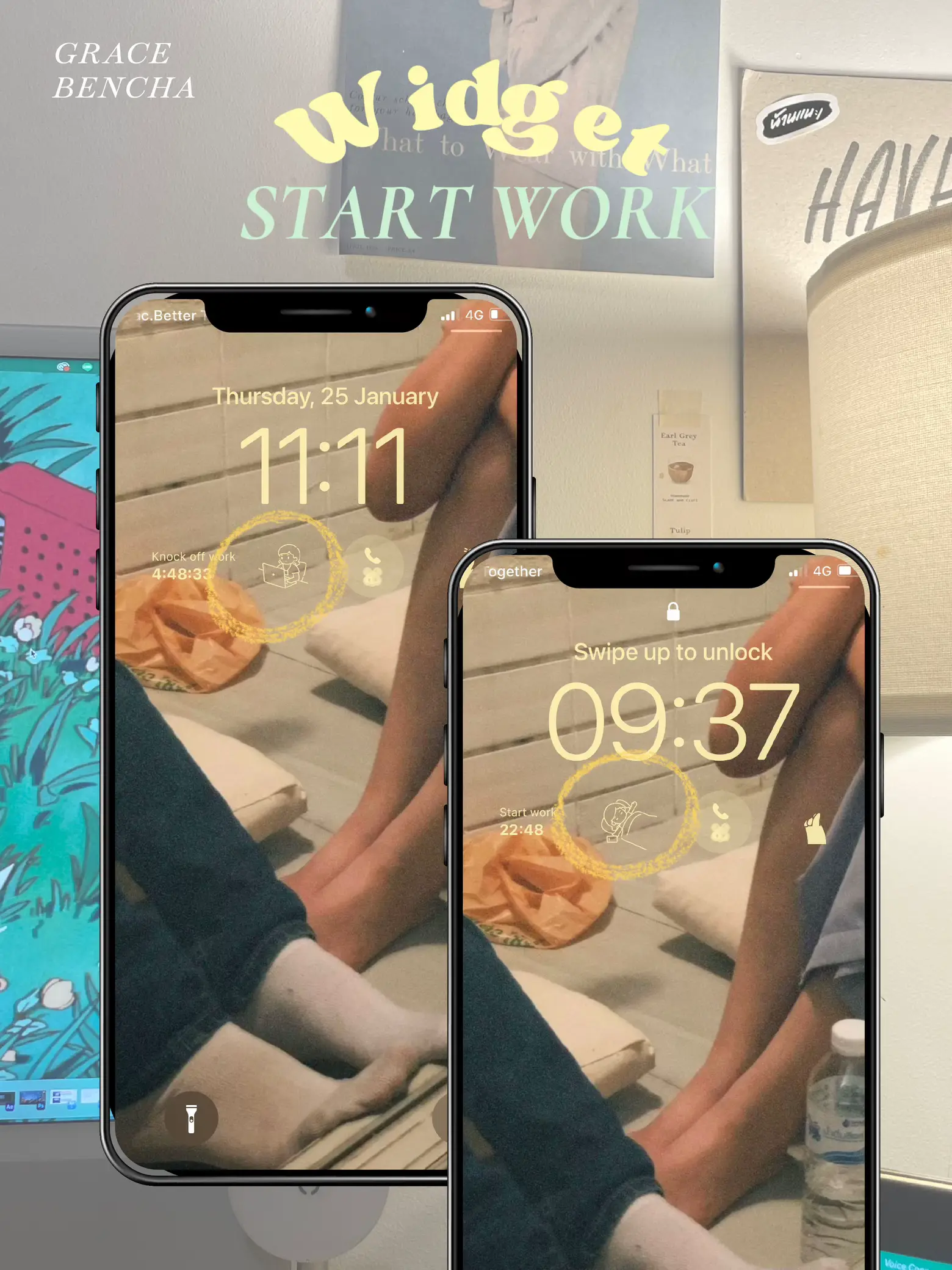 Widget น่ารักๆ 🎀 สำหรับนับชั่วโมงทำงานและพักผ่อน 💻 | แกลเลอรีที่โพสต์ ...
