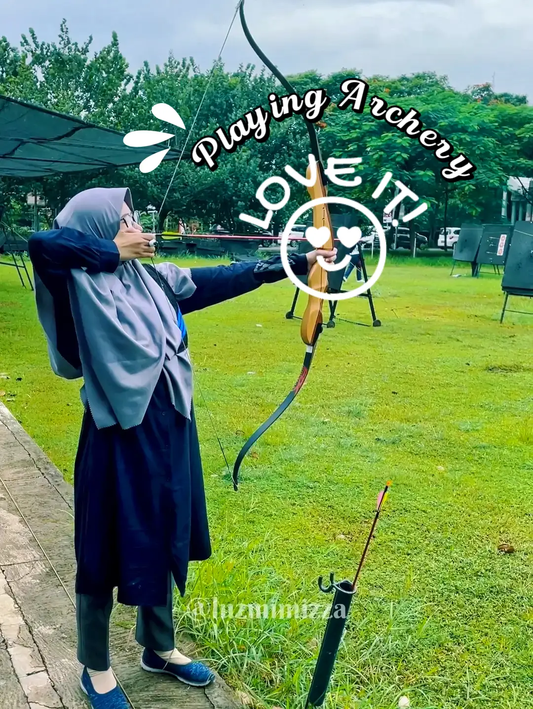 FIRST TIME ARCHERY PRACTICE | Video dipublikasikan oleh Luzmi Malia | Lemon8