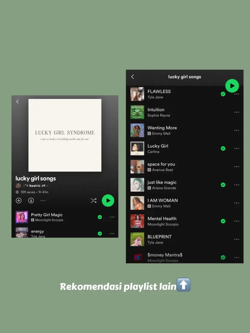 denger playlist ini jadi beruntung🤩🎵 | Galeri diposting oleh crystalangeline | Lemon8