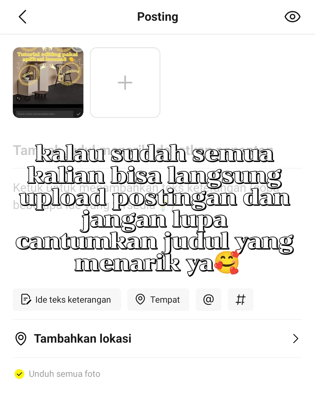 Tutorial editing pakai aplikasi lemon8 🍋 | Galeri diposting oleh Hera Dilla | Lemon8