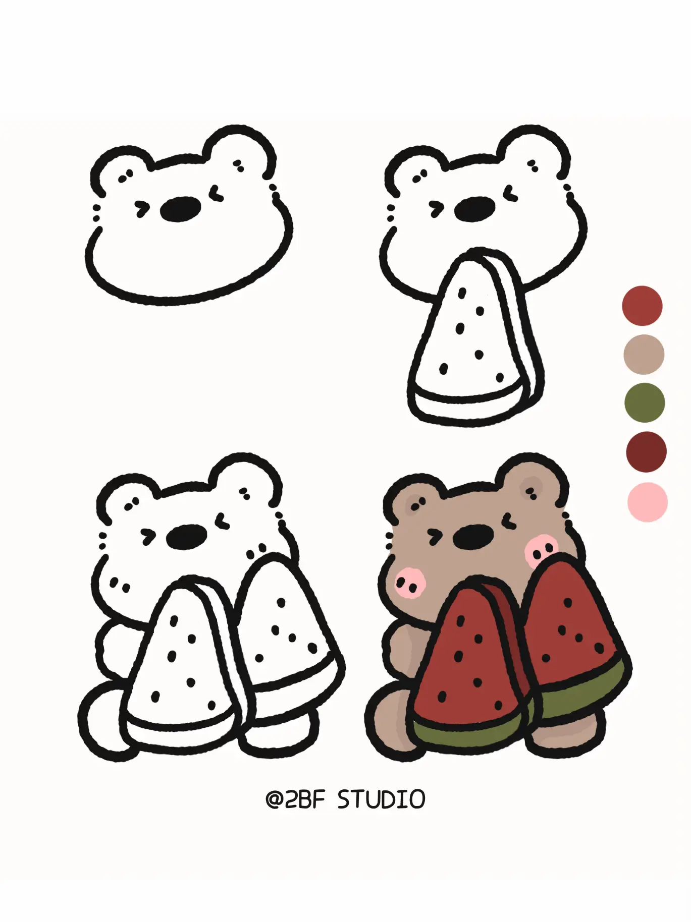 🧸พาวาดน้องหมีน่ารักง่ายๆ💗💗 | แกลเลอรีที่โพสต์โดย 2BF STUDIO | Lemon8