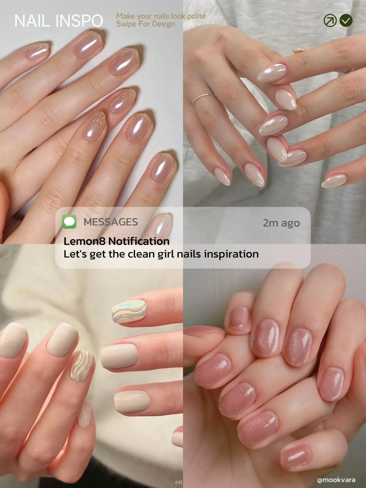 ไอเดียเล็บ clean girl nails ลูกคุณหนู | แกลเลอรีที่โพสต์โดย Mookvara ...