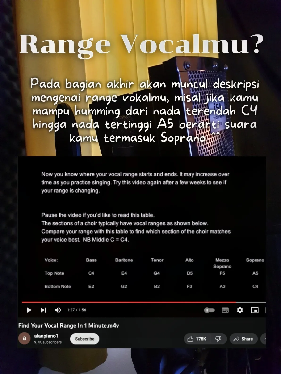 Check Range Vokalmu yuk🎵🫶 | Galeri diposting oleh eli🌱 丽娜 | Lemon8