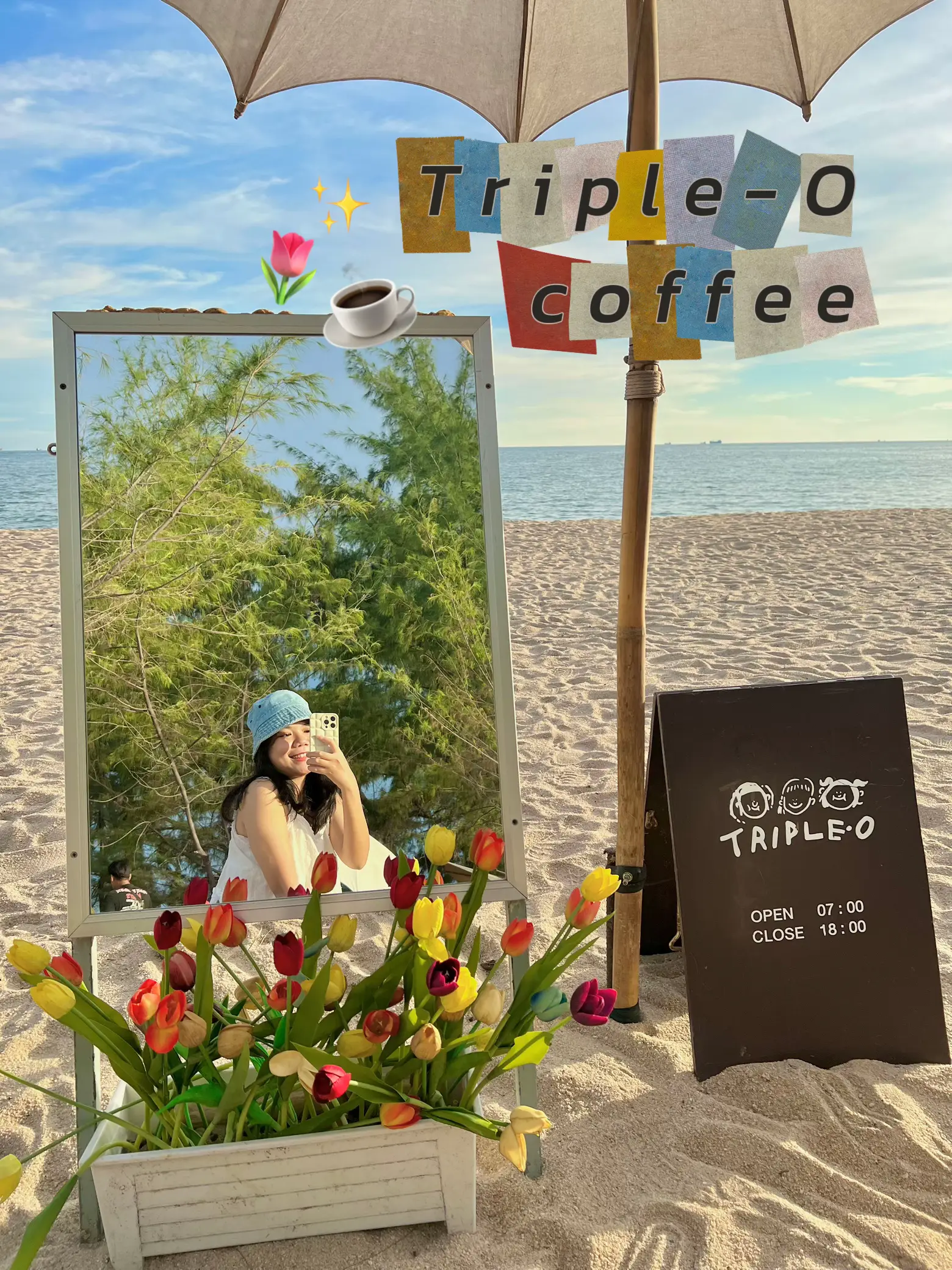 Triple-O coffee คาเฟ่รถบ้านริมทะเลสุดน่ารัก 🥤🏖️🌊🫧 | แกลเลอรีที่โพสต์โดย 𝘊𝘩𝘢𝘬𝘢𝘪_𝘮𝘰𝘰𝘬🧋 | Lemon8