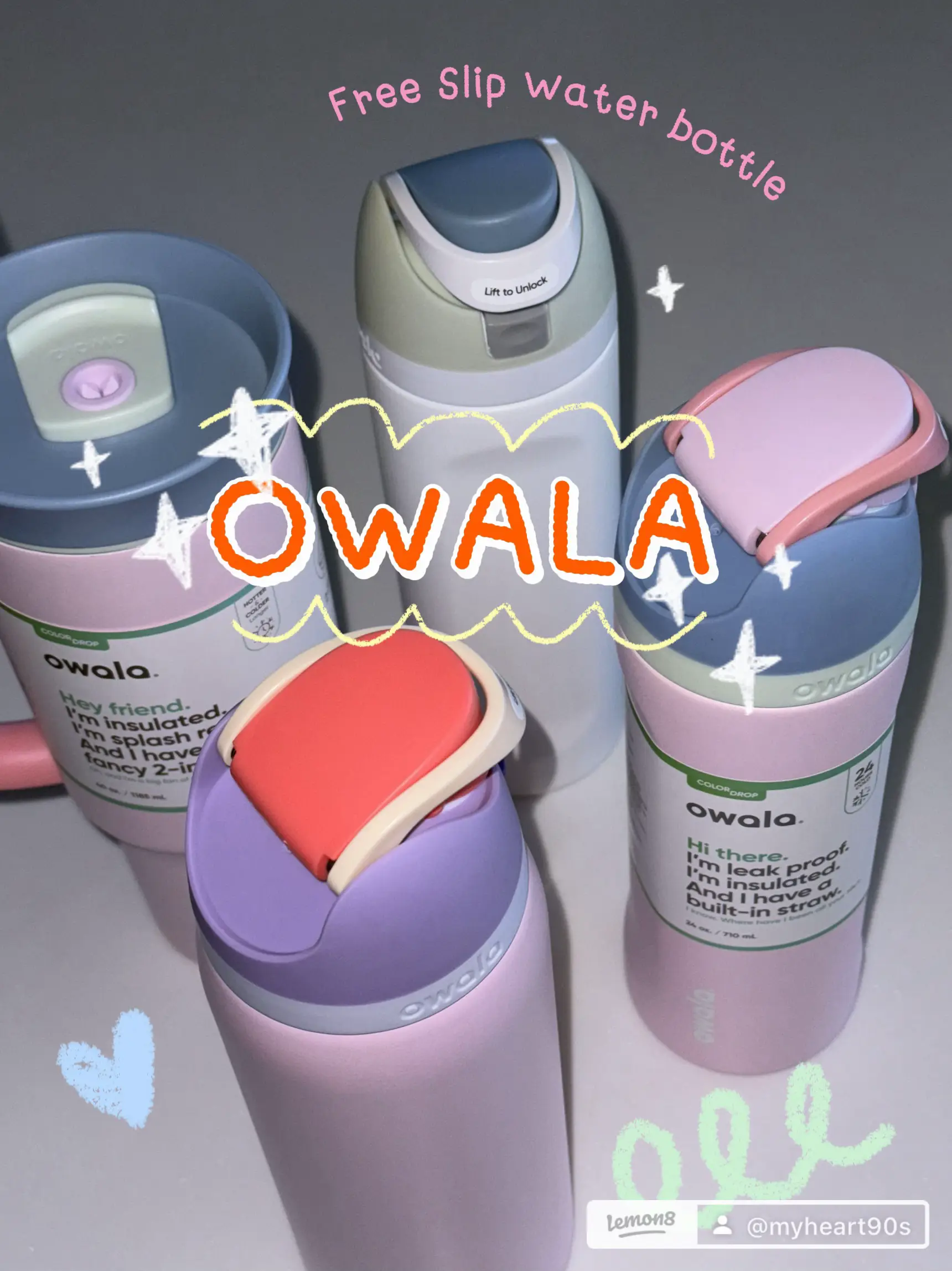Owala Free Sip Water Bottle💗🏝️🍒🧊 | แกลเลอรีที่โพสต์โดย myheart90🍒💖 | Lemon8