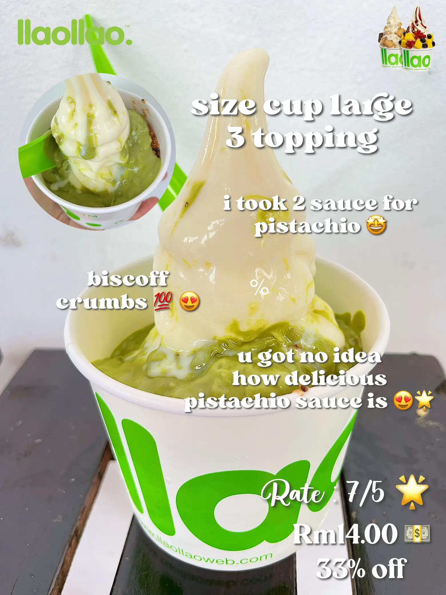 Llaollao offer on every Wednesday! 33% off | Galeri disiarkan oleh Sleepybear | Lemon8