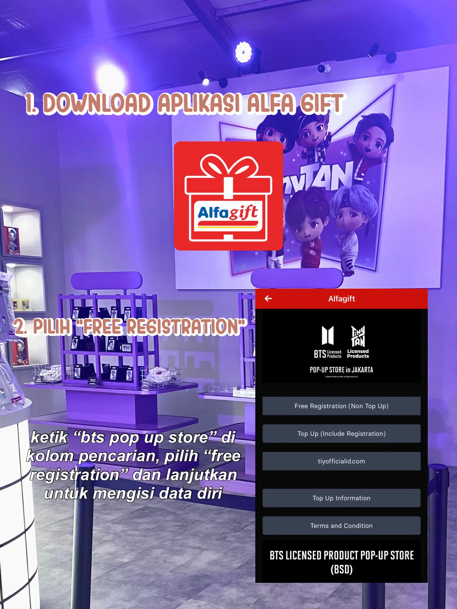 Tutorial: Masuk ke BTS Licensed Pop Up Store🛒🎟️ | Galeri diposting oleh shafanabilah | Lemon8