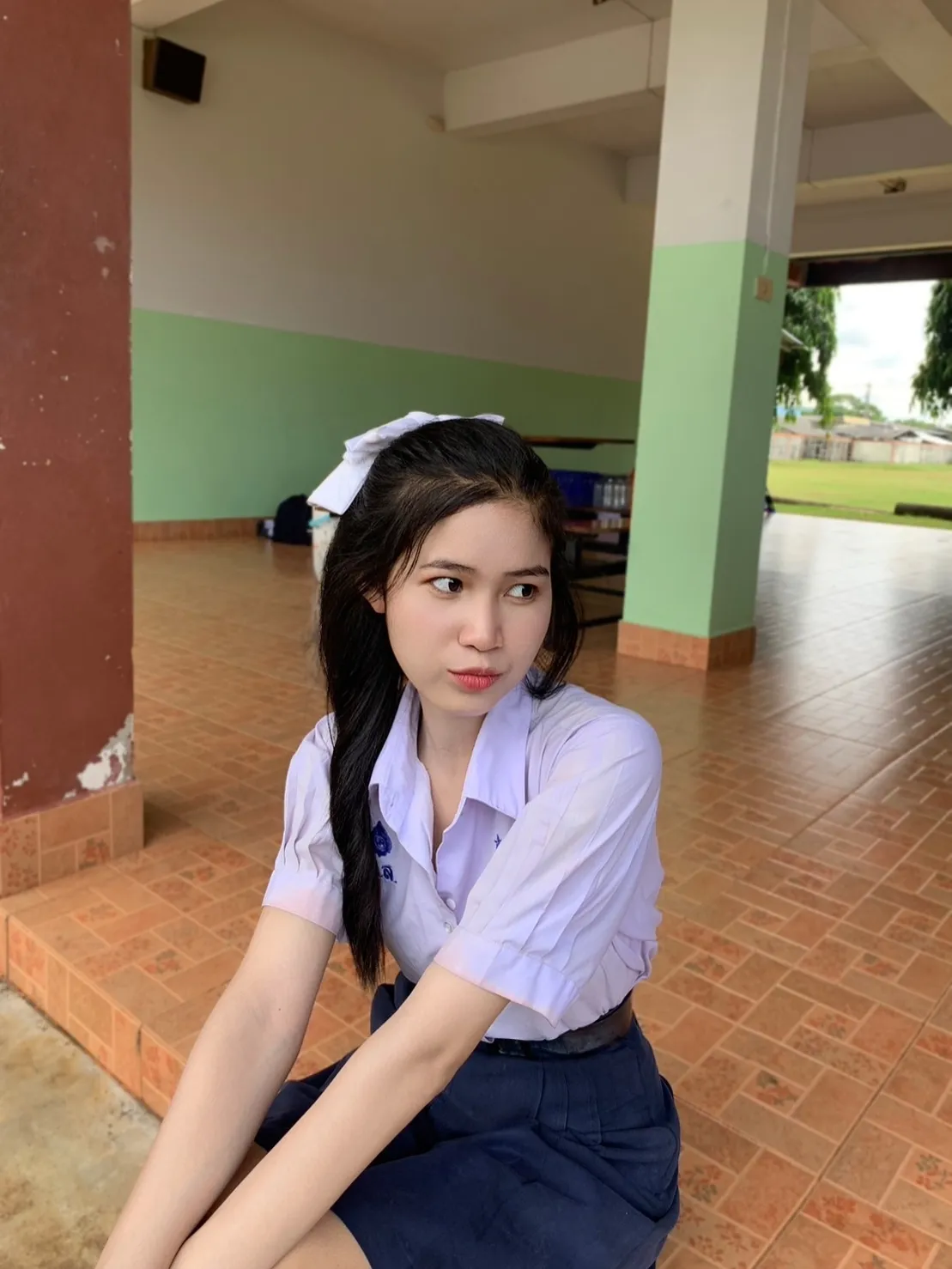 เซลฟี่ กับสนามบาสกัน‼️ | แกลเลอรีที่โพสต์โดย KI.MO💕 | Lemon8