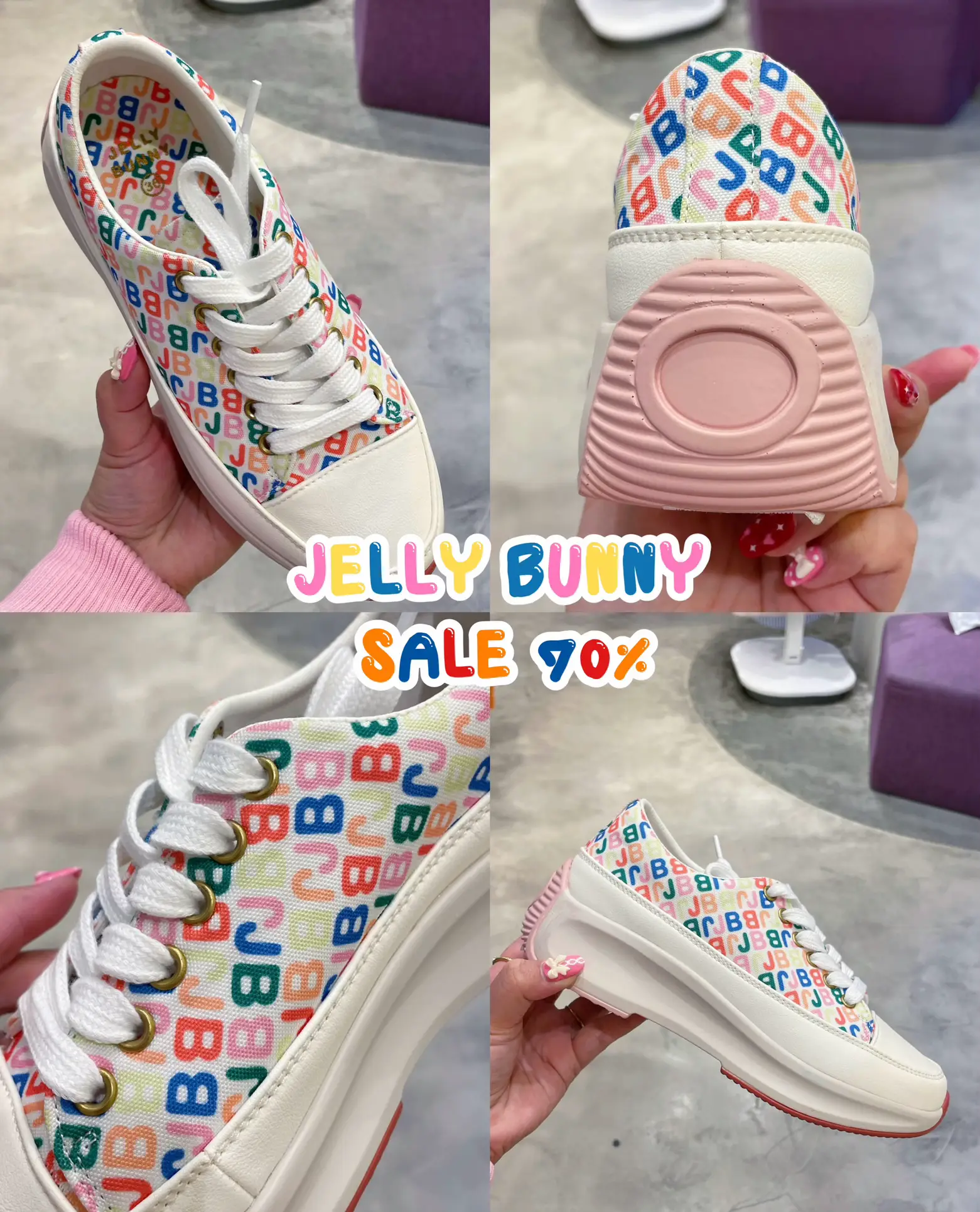 รองเท้า Jelly Bunny 🐰 SALE 70% สีสันโดนใจสุดๆ 🩷🧡💛 ️💜💙 | แกลเลอรีที่ ...