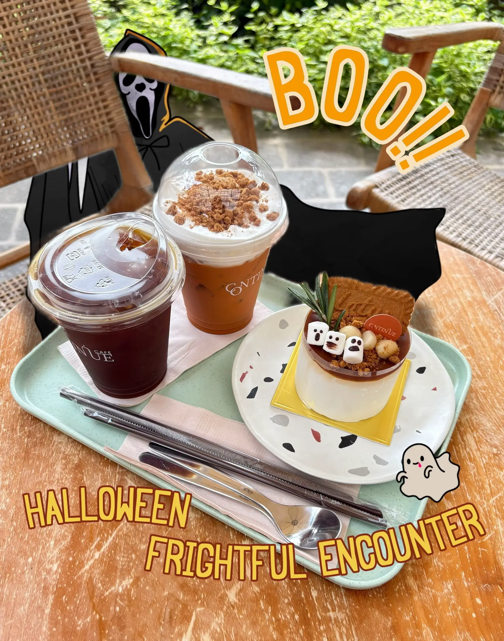 OOTD พาไปคาเฟ่ธีมฮาโลวีนที่น่ารักที่สุ้ด! 🎃 Continue Cafe 👀💜 | แกลเลอรีที่โพสต์โดย nkarnchoco ...