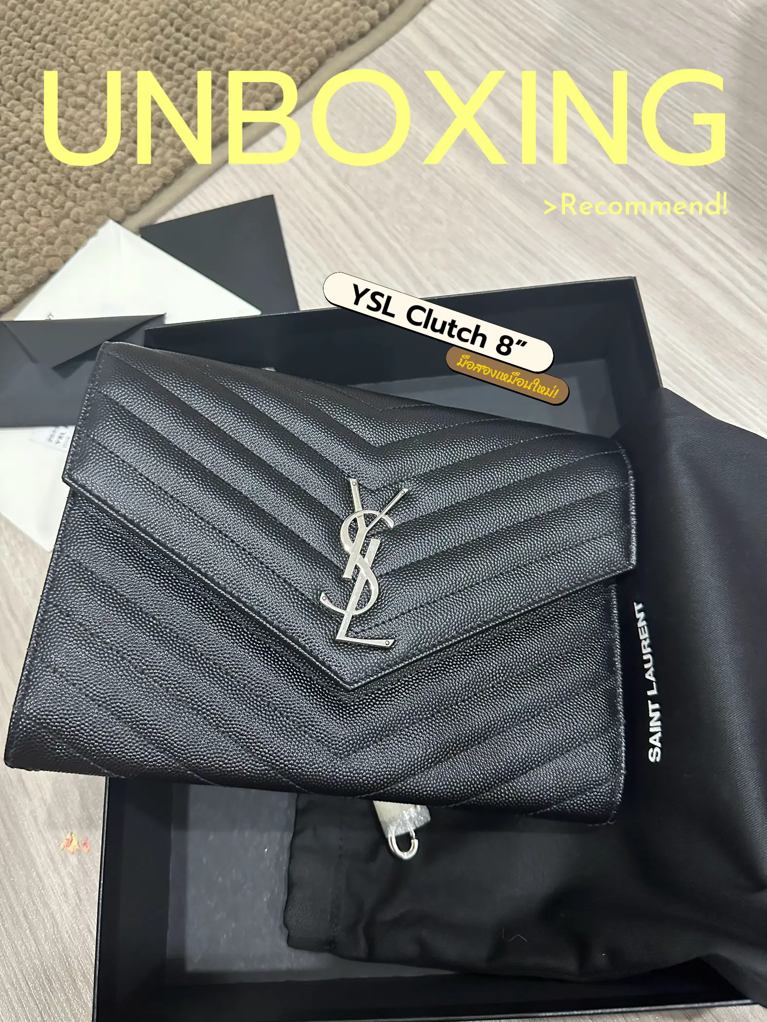 YSL Clutch 8” Y 2023 มือสองเหมือนใหม่! | แกลเลอรีที่โพสต์โดย ♡ A | Lemon8
