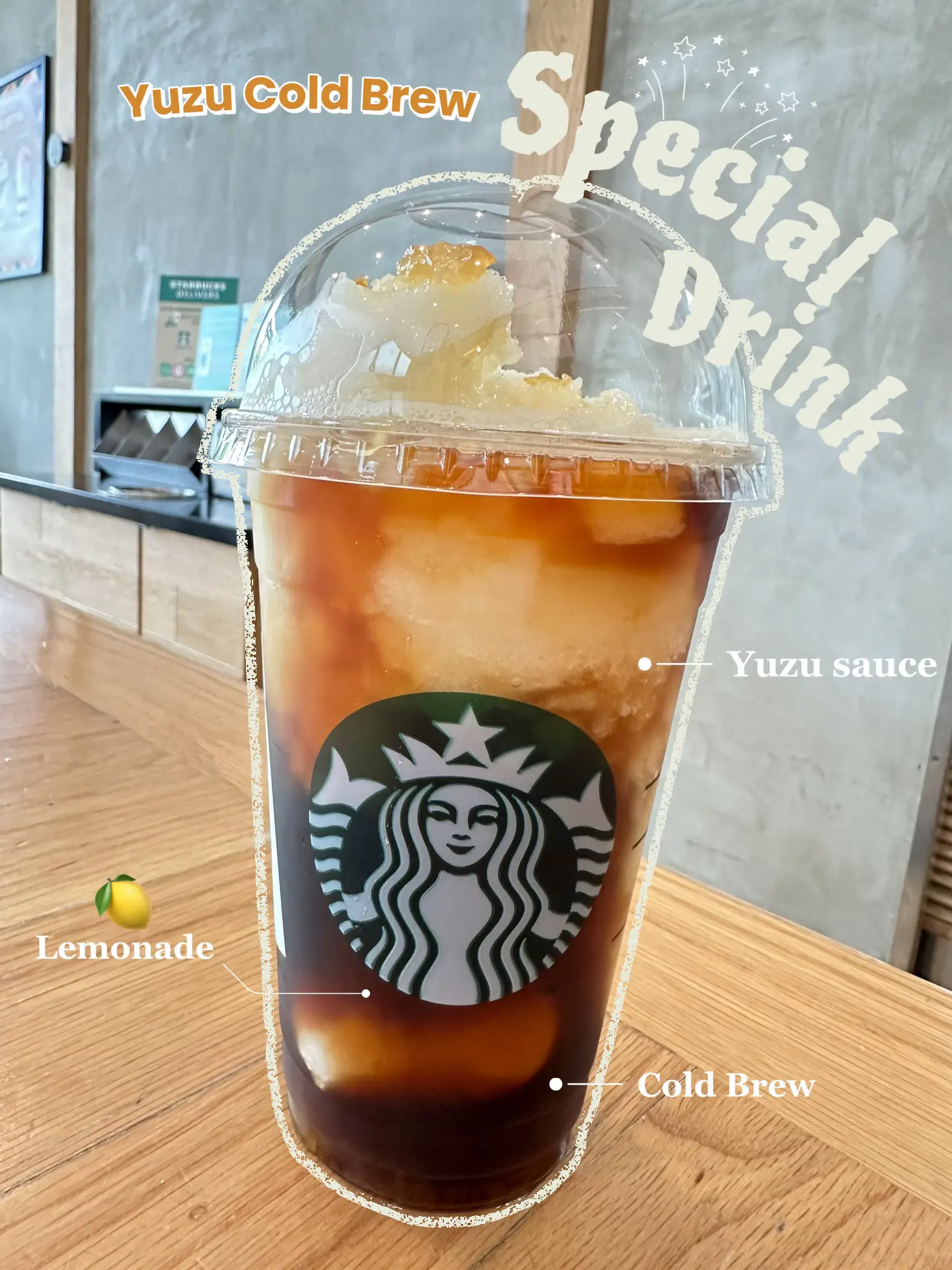 Yuzu Cold Brew เมนูยอดฮิต Starbucks🍋🥤 | แกลเลอรีที่โพสต์โดย babyitsyouu | Lemon8