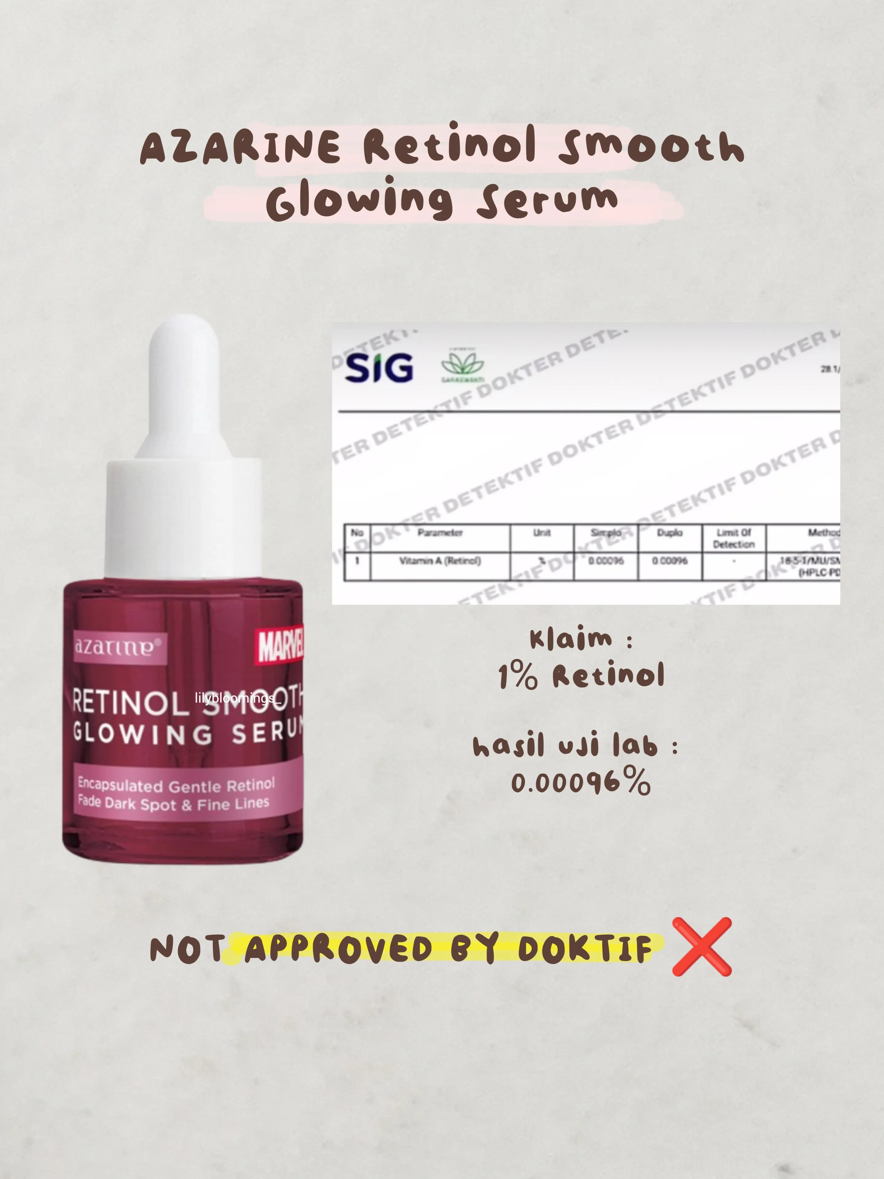 Ini daftar Retinol yang approved by Doktif | Galeri diposting oleh Lily ...