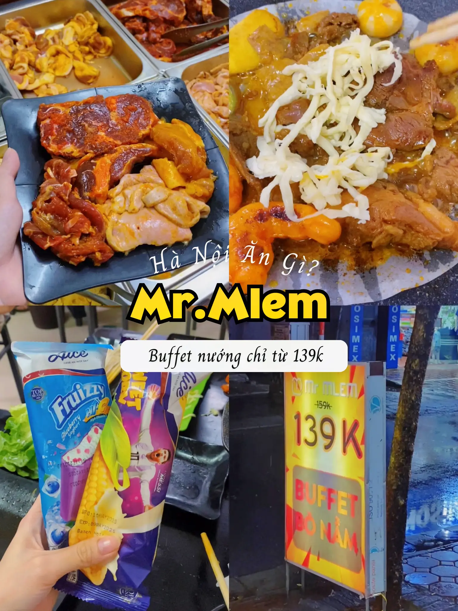 Mr.Mlem - Quán buffet nướng chất lượng chỉ từ 119k | Video do Mai đi ...