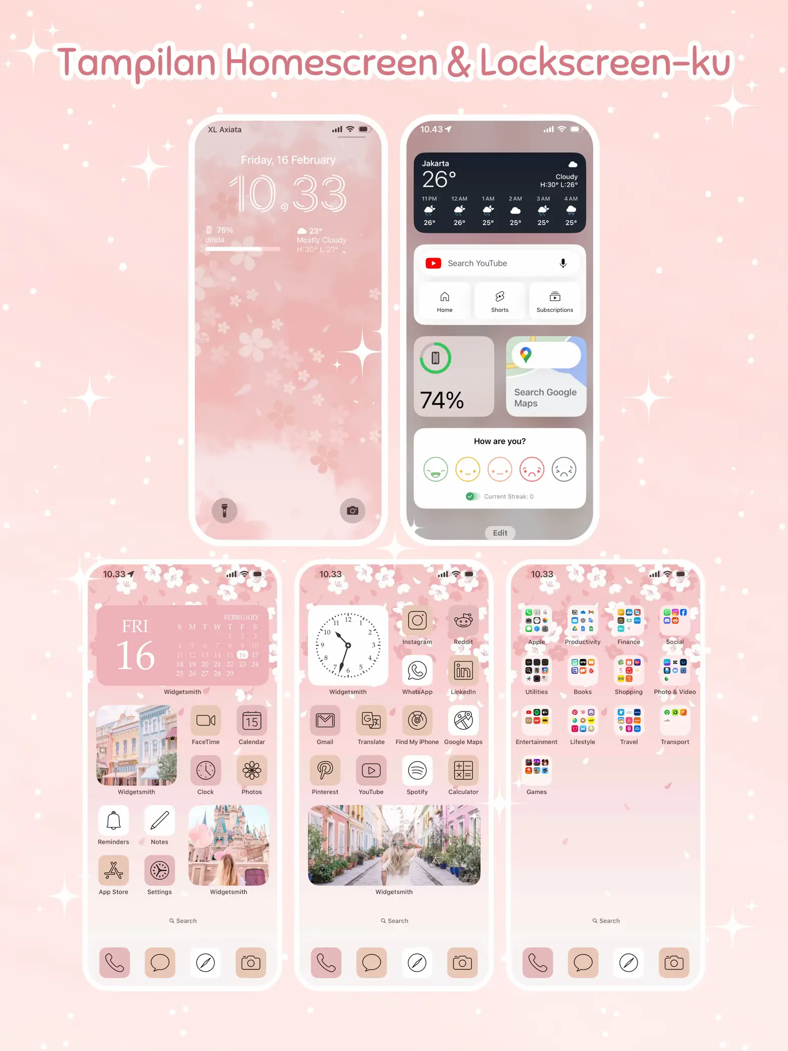 Tutorial Edit Homescreen Aesthetic for iPhone | Galeri disiarkan oleh Dinda Tamara | Lemon8
