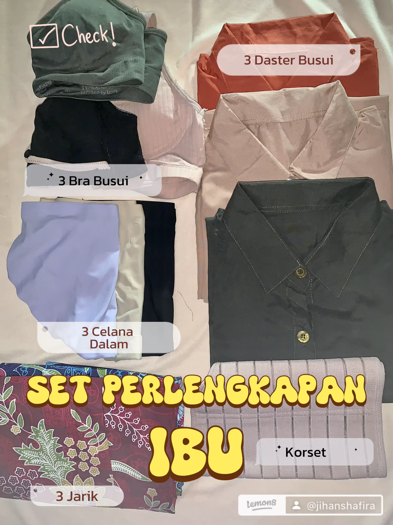 Packing hospital bag persiapan lahiran 💗💫 | แกลเลอรีที่โพสต์โดย Jihan Shafira | Lemon8