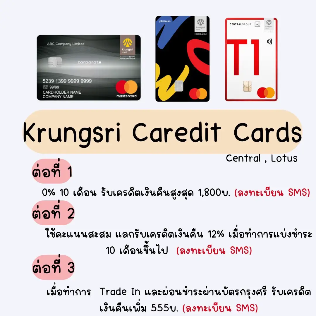 โปรโมชั่นบัตรเครดิต ที่ผ่อนนานสูงสุด 36 เดือน ep.1 | แกลเลอรีที่โพสต์โดย JM RS Surin | Lemon8