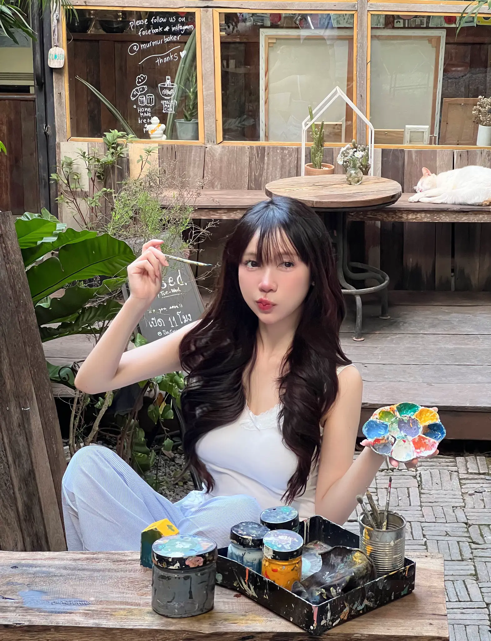 Ootd🍎🎨🖌️ แต่งตัวน่ารักไประบายสีกัน | แกลเลอรีที่โพสต์โดย Porkaew | Lemon8