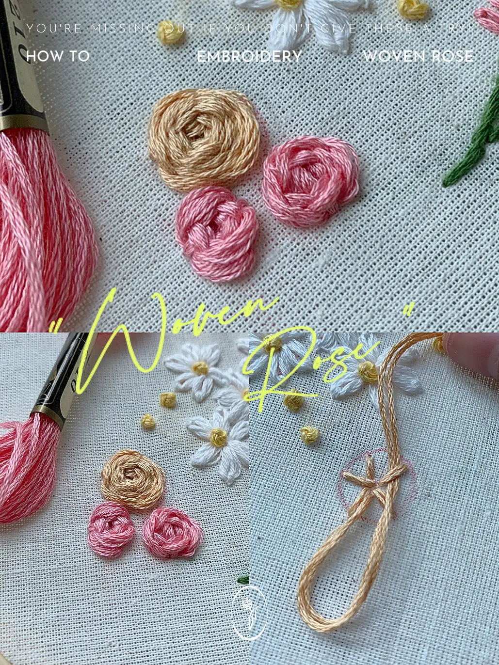 How-to embroidery WOVEN ROSE 🌹🪡 วิธีปักดอกกุหลาบ | แกลเลอรีที่โพสต์โดย ...