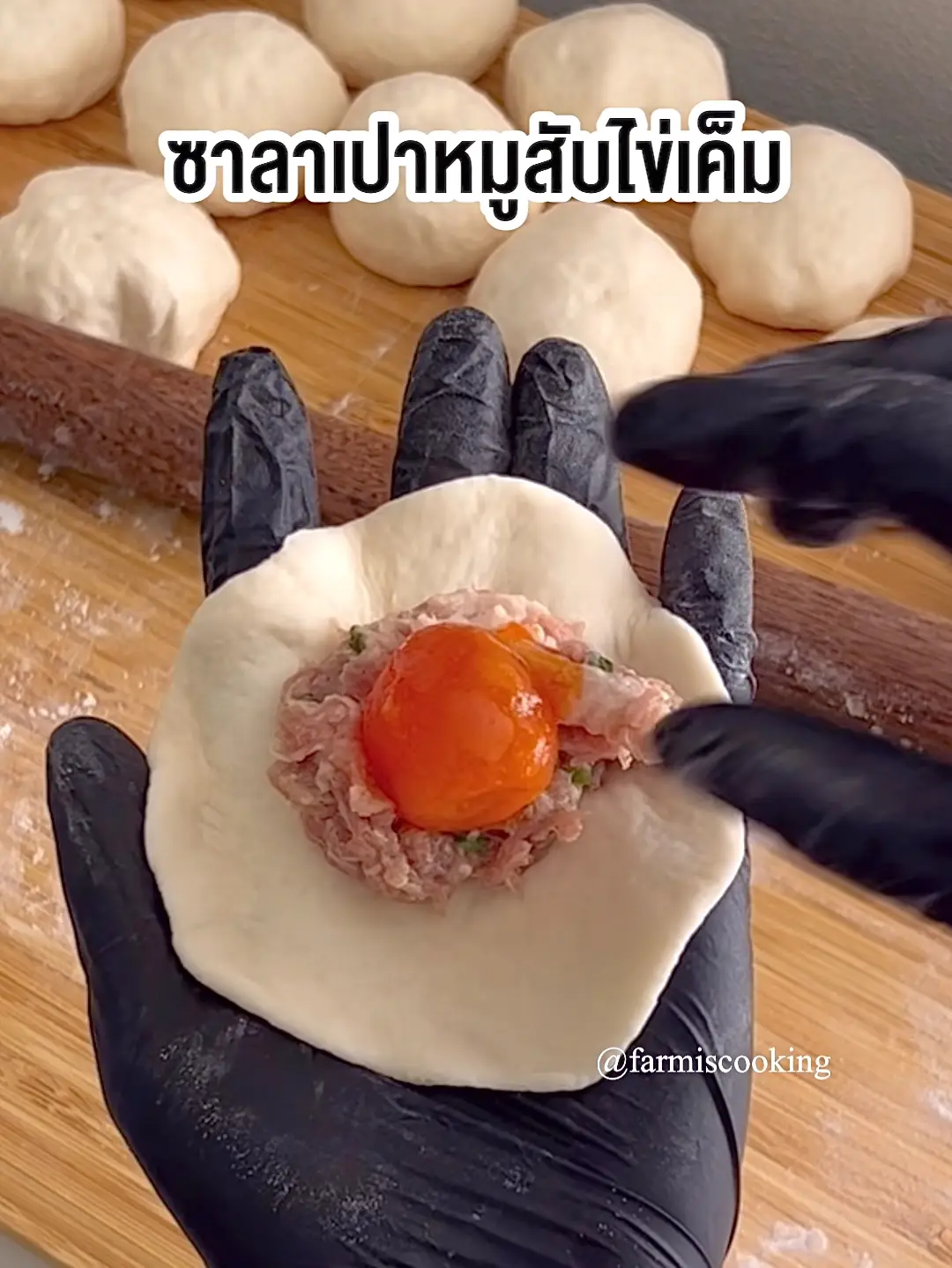 Salted egg chopped pork bun😋 | Video published by farmiscooking | Lemon8