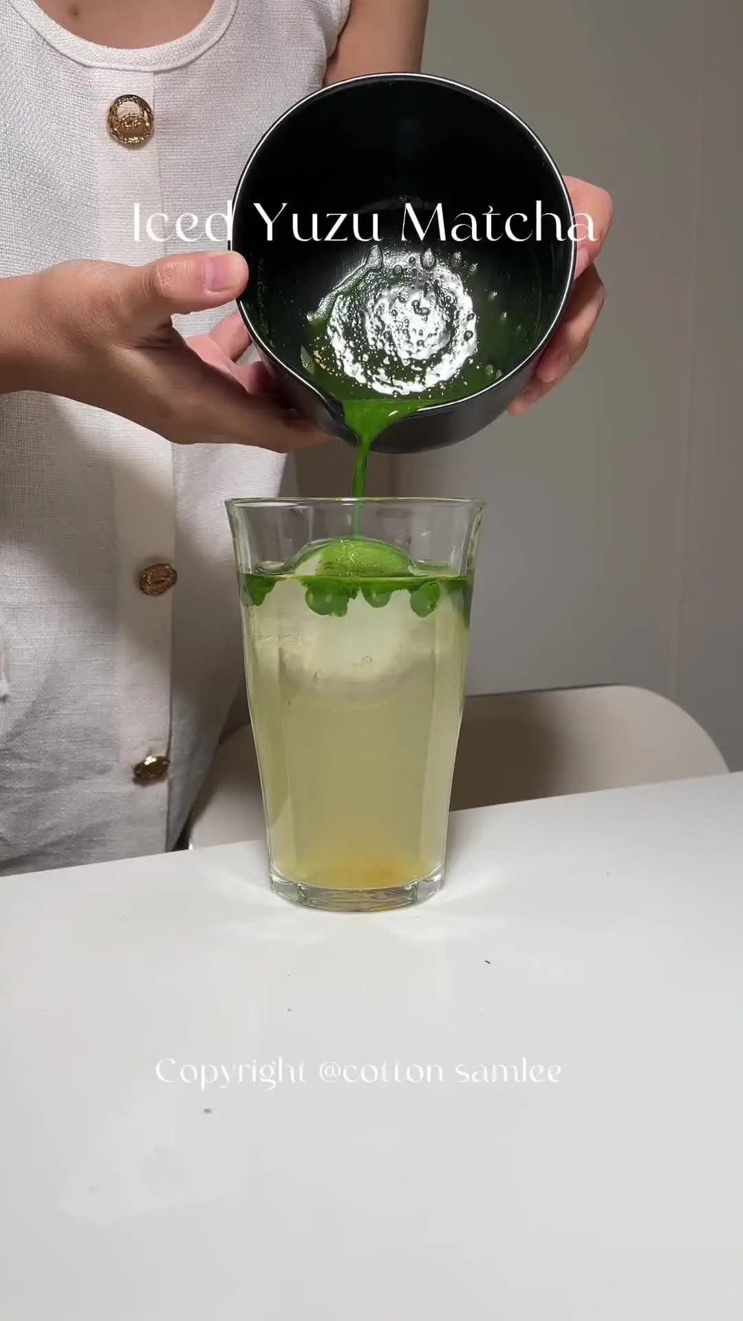 Iced yuzu matcha | วิดีโอที่เผยแพร่โดย Cotton.samlee | Lemon8