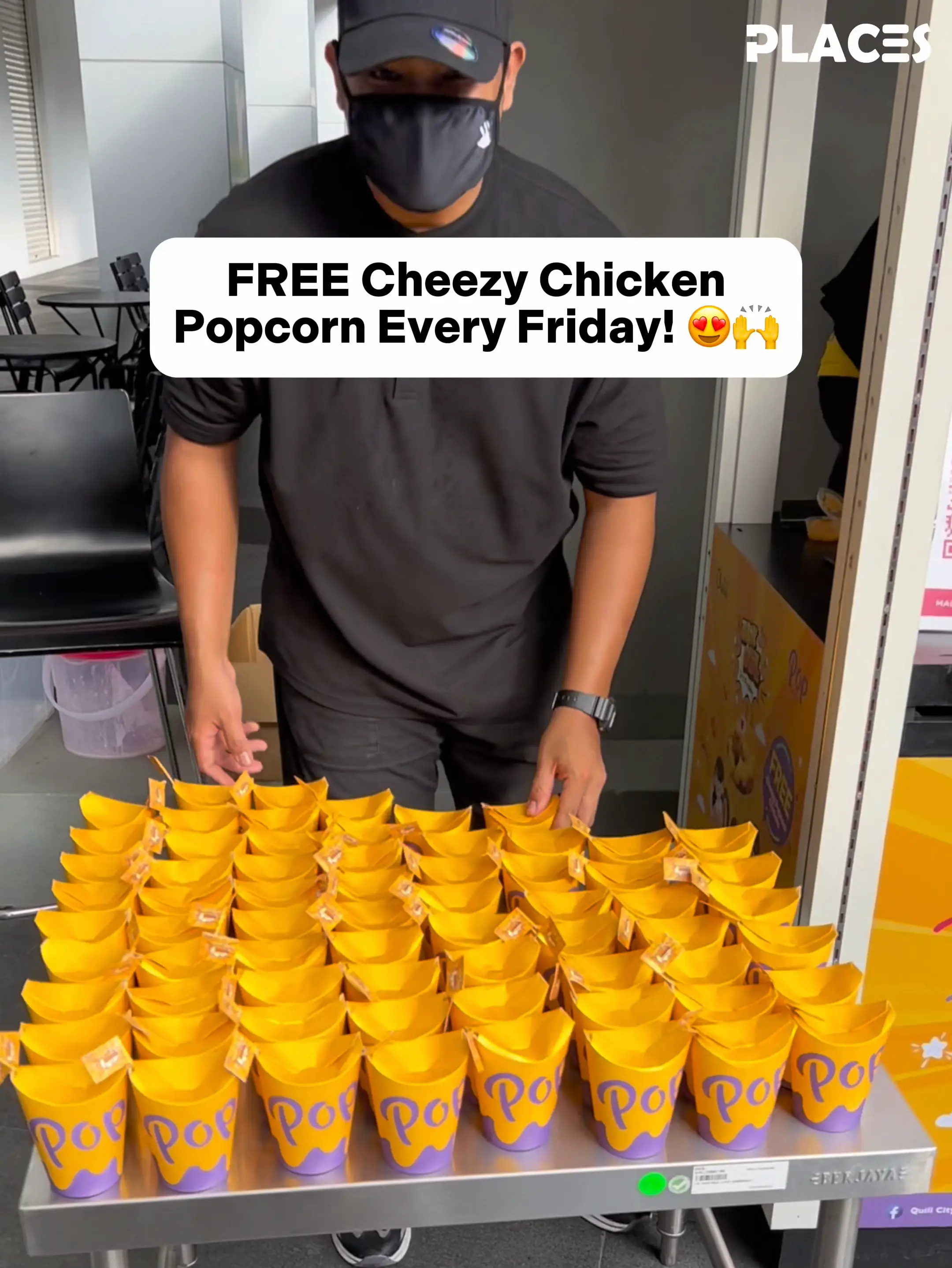 FREE Cheezy Chicken Popcorn every Friday! 😍🙌 | Video diterbitkan oleh ...